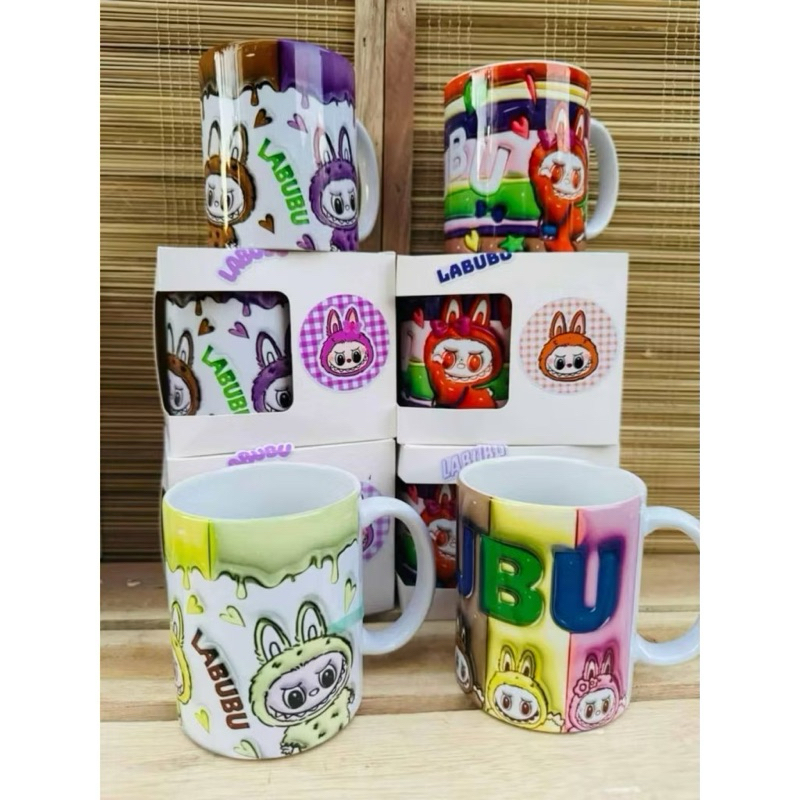 LABUBU Ceramic Mugs (embossed effect designs) | Shopee Philippines