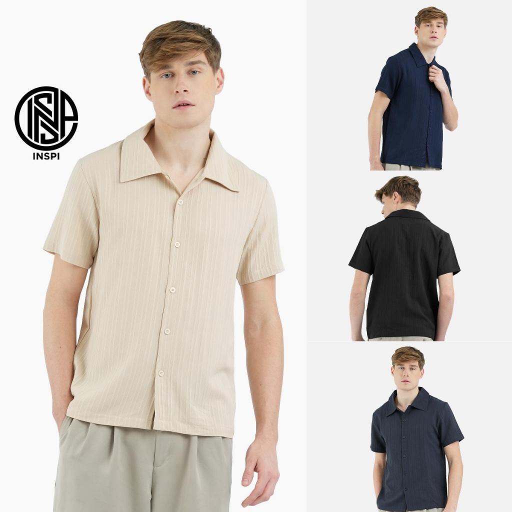 INSPI Premium Textured Polo For Men with Buttons Casual Formal Korean ...