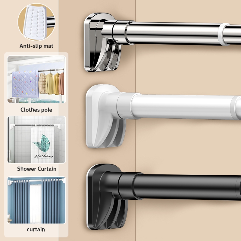 Stainless Steel Clothes rod Set Adjustable Curtain Rod Tension Rod ...