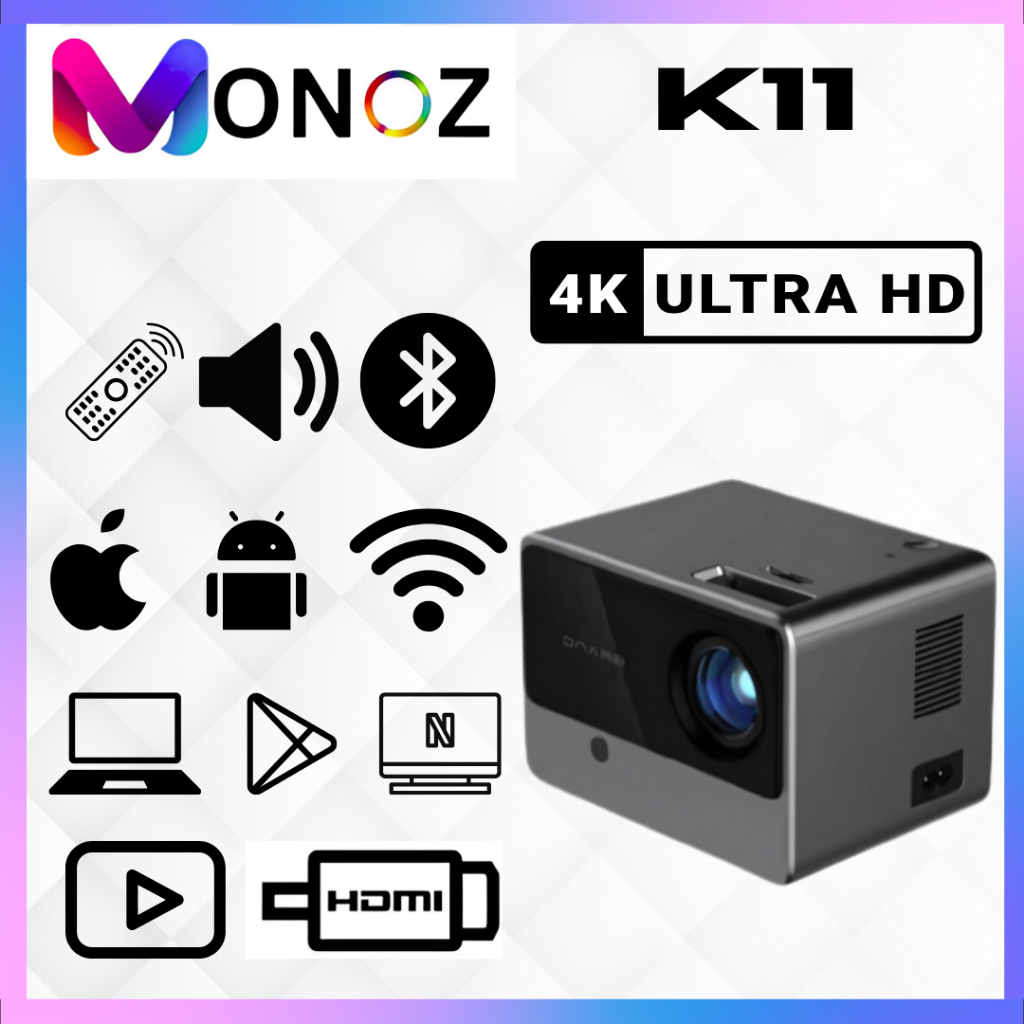 K11 Projector 9000 Lumens 1080P ULTRA HD l Android l WIFI l Bluetooth ...