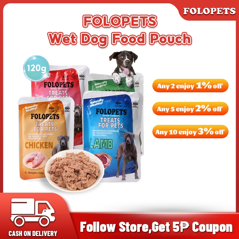FOLOPETS Wet Dog Food 120g Fresh Natural Organic Pouch Dog Food Wet Dog ...