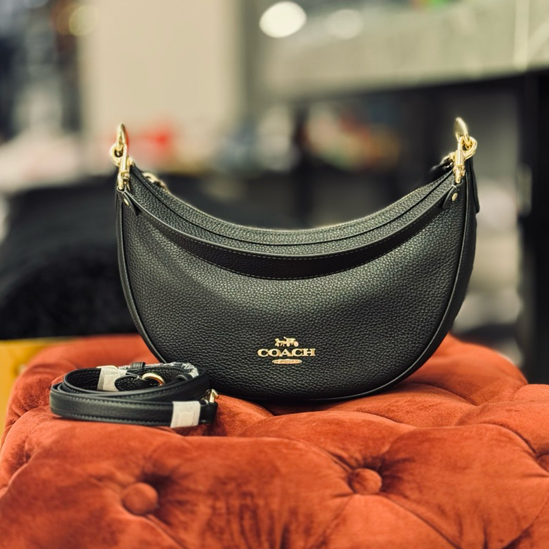 SNEAKER BOX MANILA COACH HALF MOON BAG BLACK LEGIT | Shopee Philippines