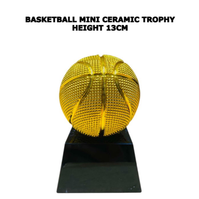 BASKETBALL MINI CERAMIC TROPHY HEIGHT 13CM ( CUSTOMIZE AVAILABLE ...