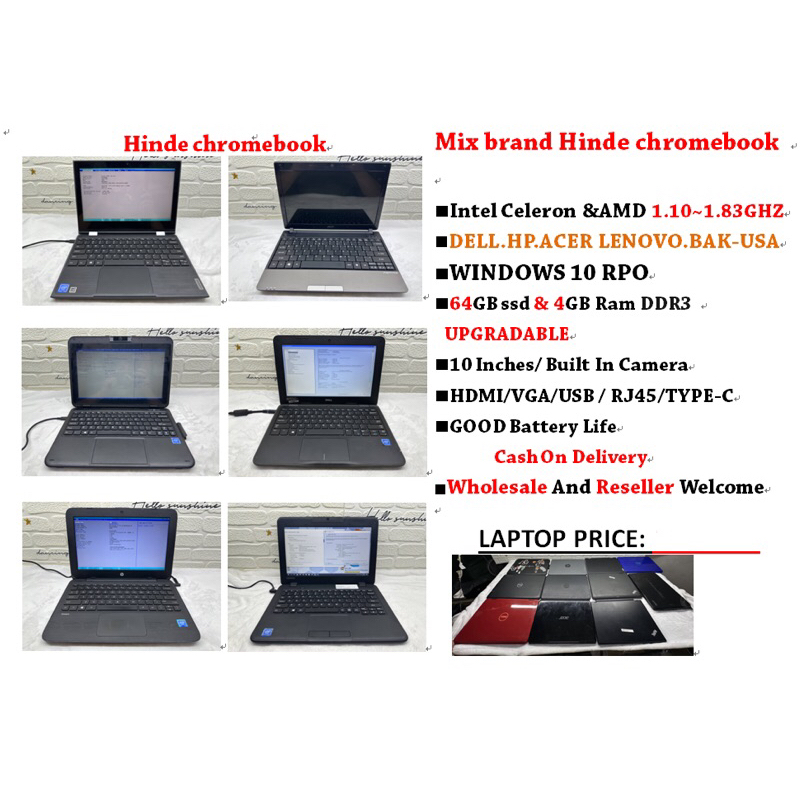 LENOVO dell laptop mix brand celeron i3 i5 x360 11g 300e x220 e470 ...