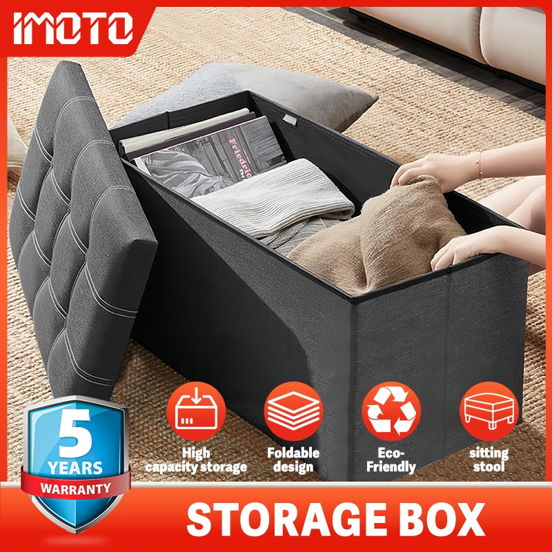 IMOTO Storage Box Stool Rectangular Storage Stool Sofa Folding Storage ...