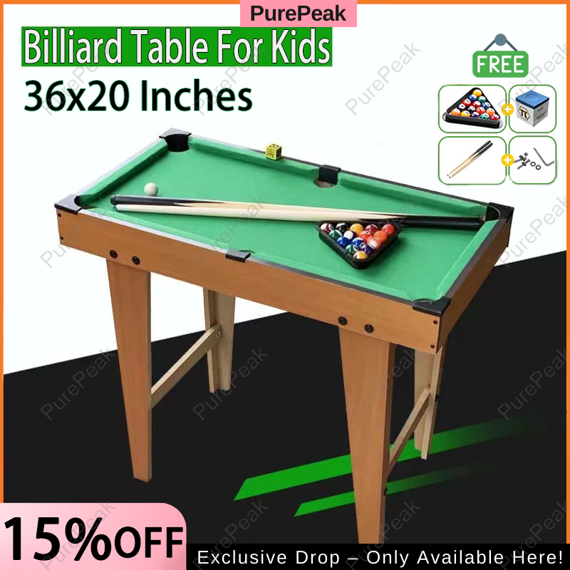 PurePeak Adjustable mini pool table for kids and adults, compact wooden ...