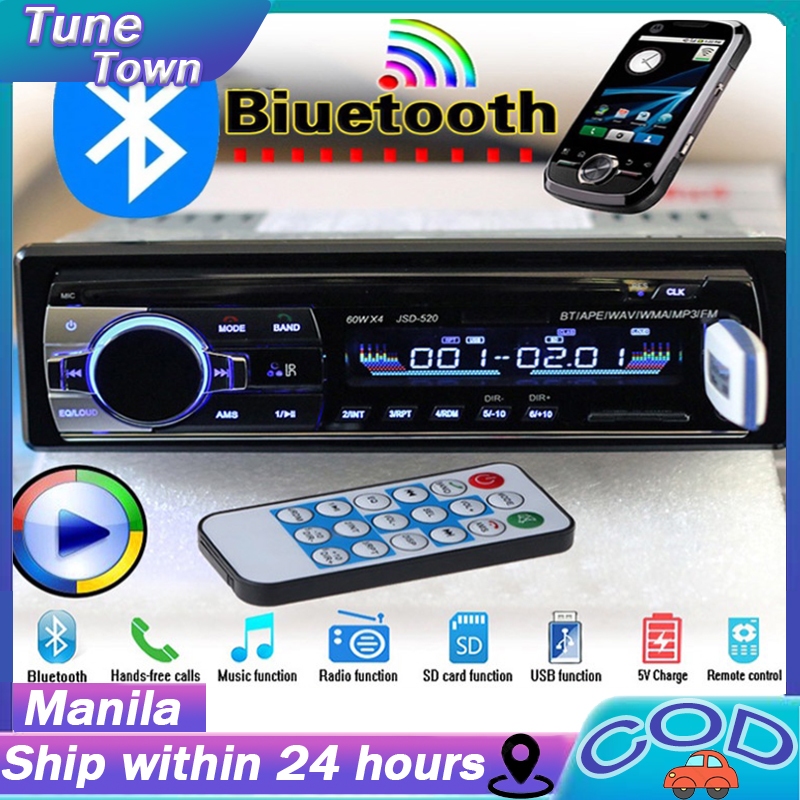 JSD-520 Car Radio Player Bluetooth 12V for Car Truck 1Din Sterio 1 Din Stereo FM Audio Digital ...