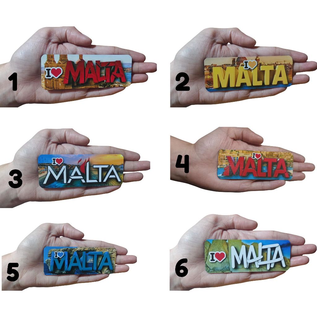 Rectangle Rubber Ref Magnet Souvenir - I Love Malta Design | Shopee ...