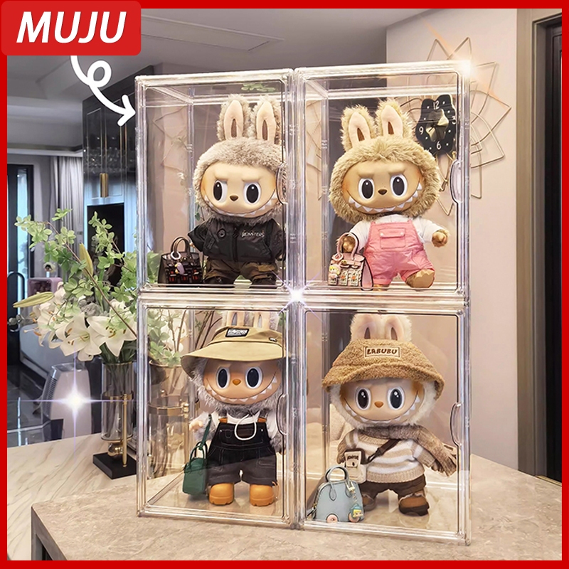 MUJU Acrylic Display Case Boxes Transparent Display Box Labubu Display ...