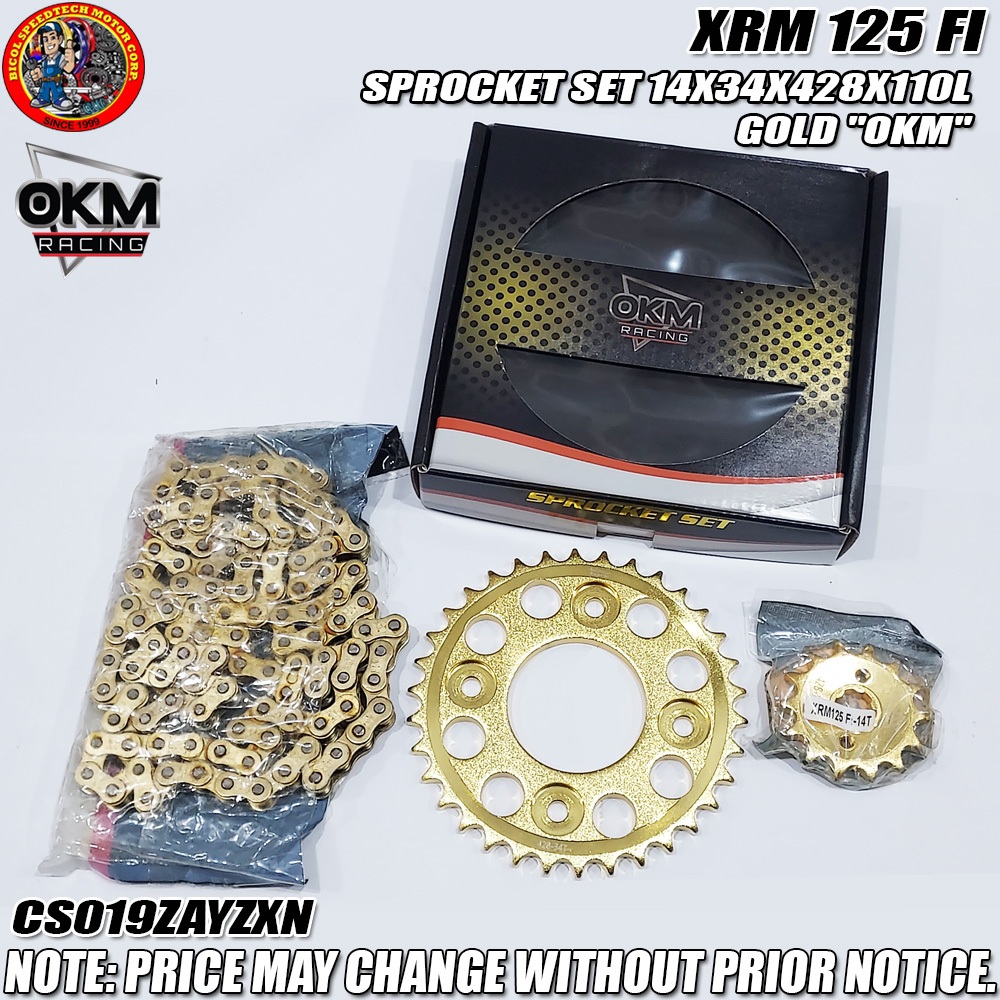 XRM 125 FI SPROCKET SET GOLD "OKM" (CS019ZAYZXN, CS019ZAYZXP) | Shopee ...
