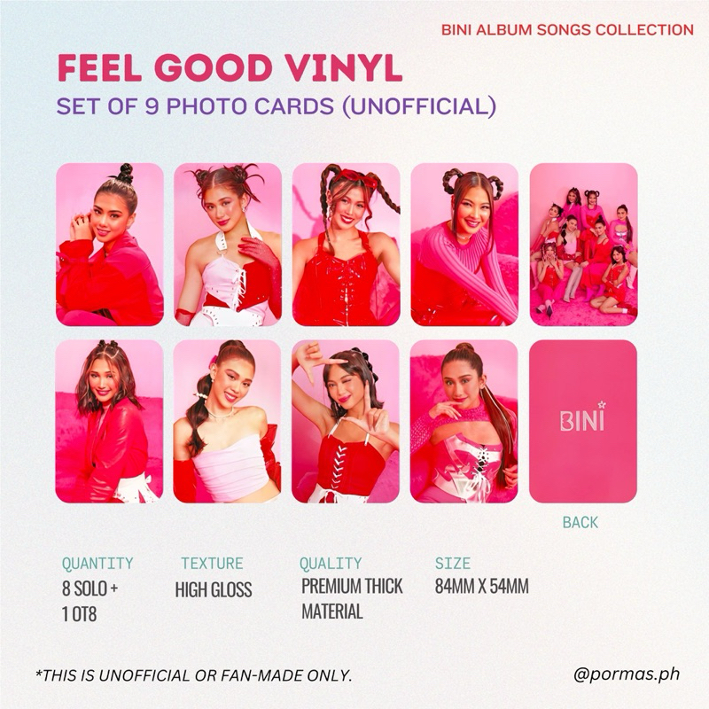 Bini Vinyl Albums Photocards (Unofficial) | Shopee Philippines