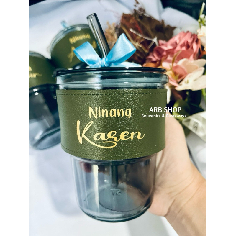Personalized Glass Cup with Straw for Souvenirs|Birthdays|Baptism ...