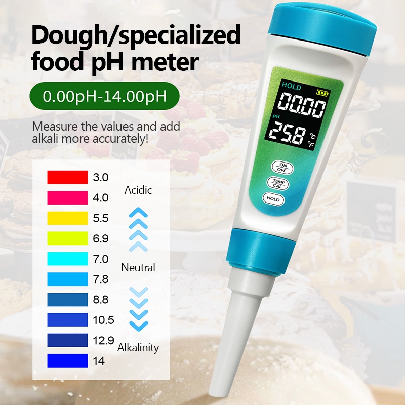 Food Liquid Temperature pH Meter Steamed Bread pH Meter Water Quality ...