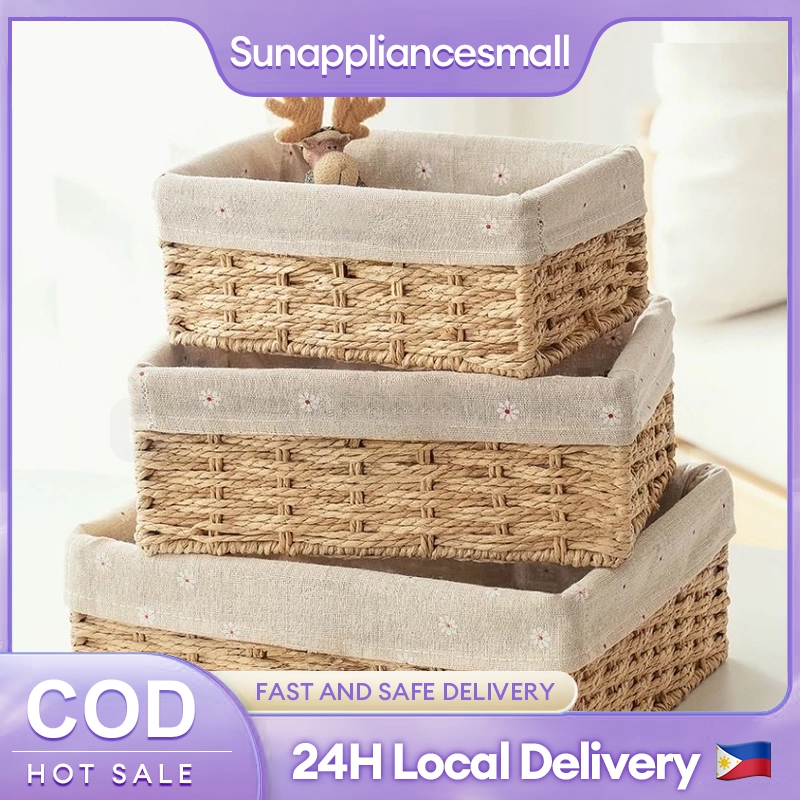 Vine woven storage basket desktop storage box fruit storage basket ...