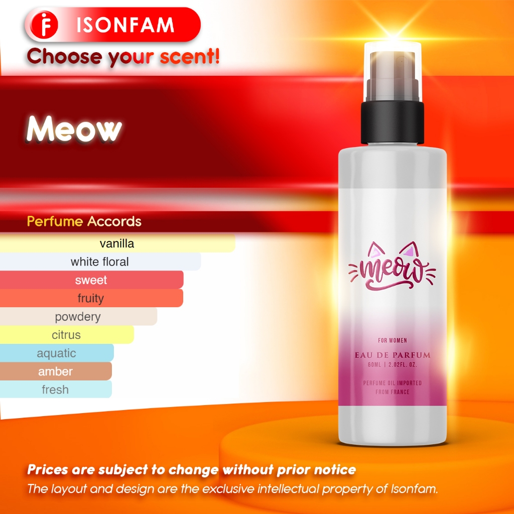 MEOW SCENT Perfume Inspired Scent Oilbase LongLasting 85ml Bottle ...