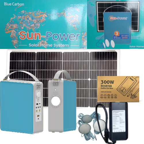 power backup solar home system blur carbon, solar panel,Led light, 300w ...