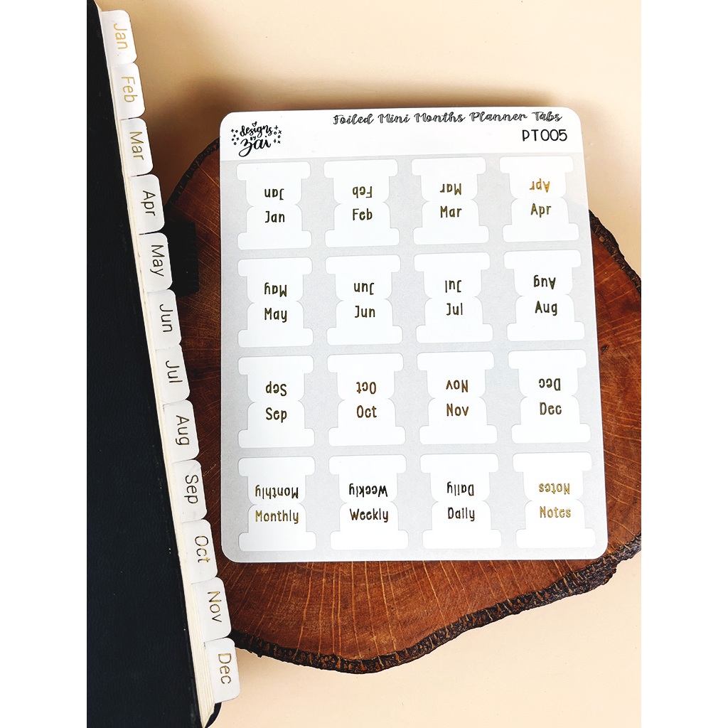 Foiled Monthly Planner Tabs 2025 Calendar Labels Foiled Sticker ...