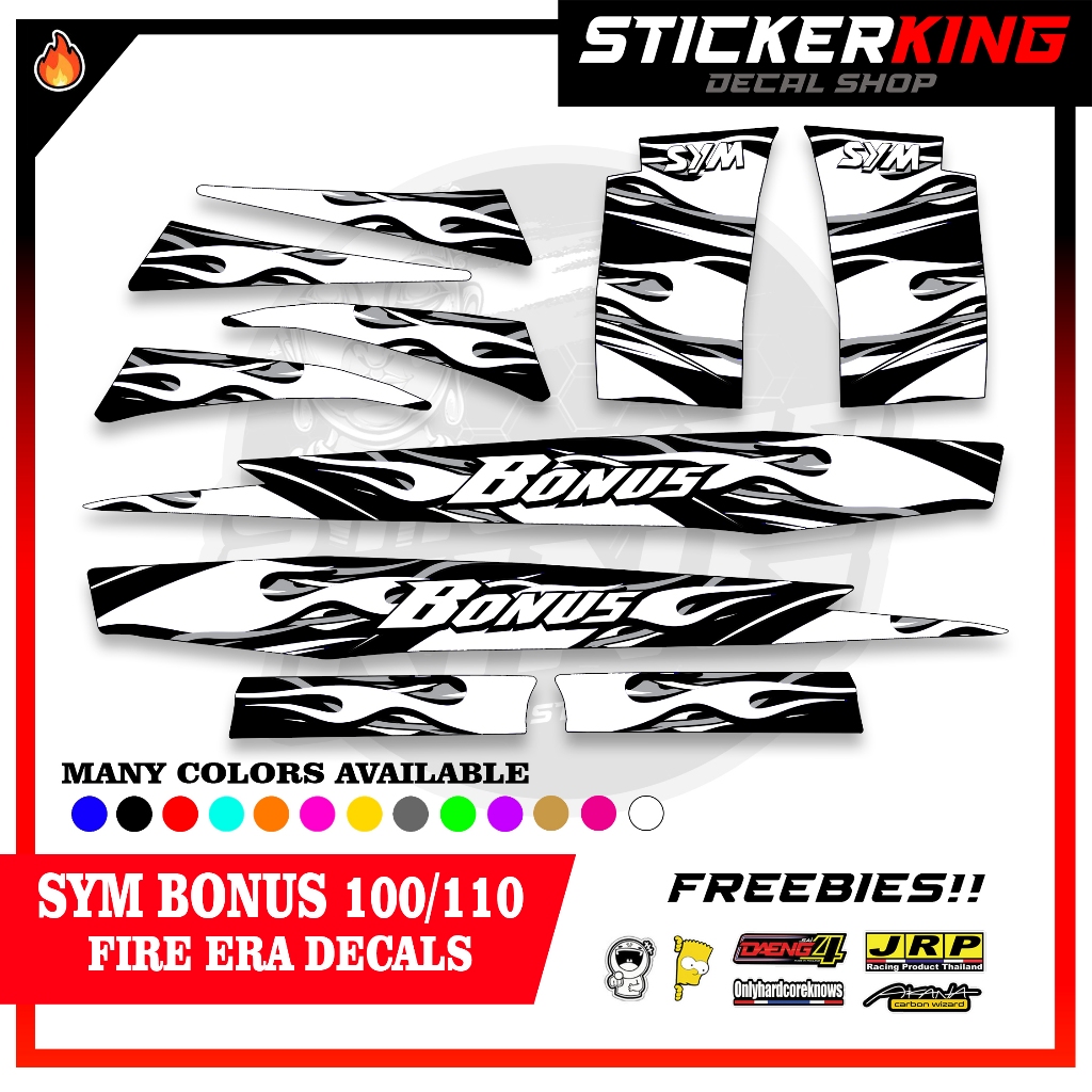 Sym Bonus 100 110 Fire Era Decals with Freebies Thailand Indo Malaysian ...