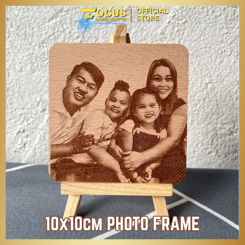 Personalized Laser Engraved Photo on Wood 10x10cm with Easel | Focus ...