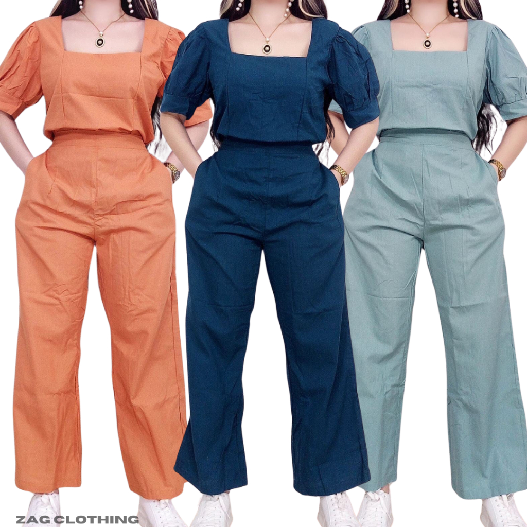 DAHLIA COORDS SQUARENECK TOP AND PANTS GOOD FOR CASUAL COTTON LINEN ...