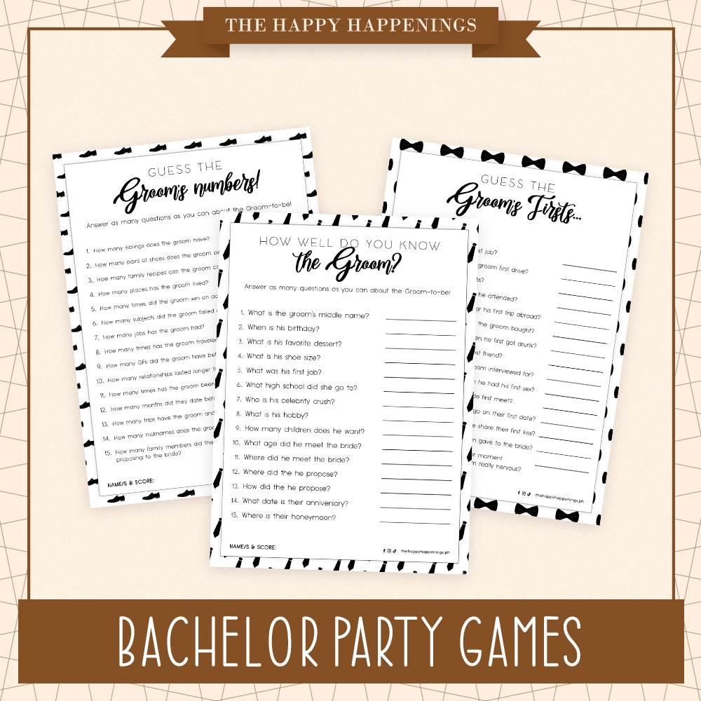 Bachelor Party Shower Game | How well do you know the groom, Groom's ...