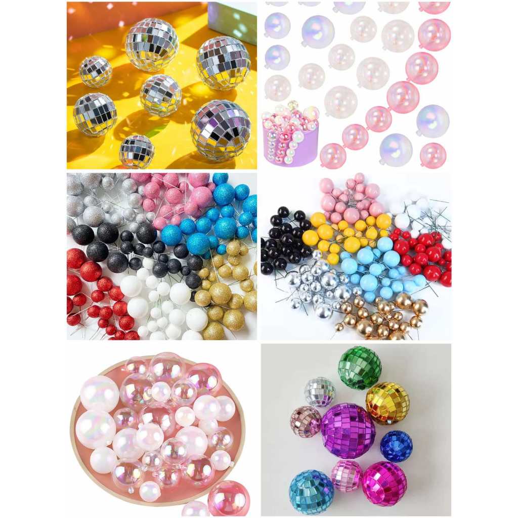 Mini Balloon and Pearl Ball Toppers for arts & crafts decoration ...