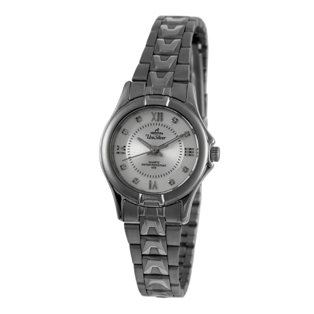 UniSilver TIME Women's Silver / White Analog Stainless steel watch ...