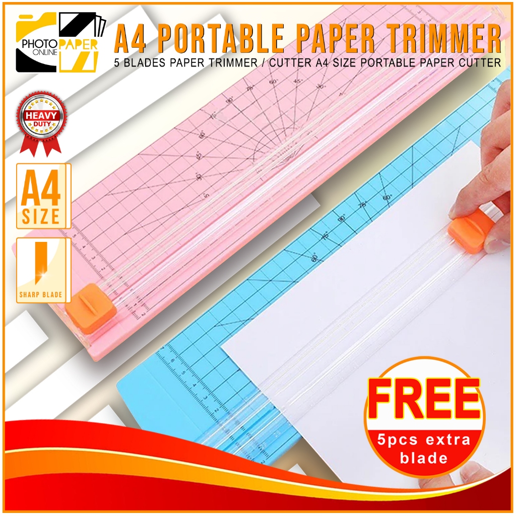 OFFICOM Portable Paper Trimmer/Cutter A4 Size with 5 Blades Office ...
