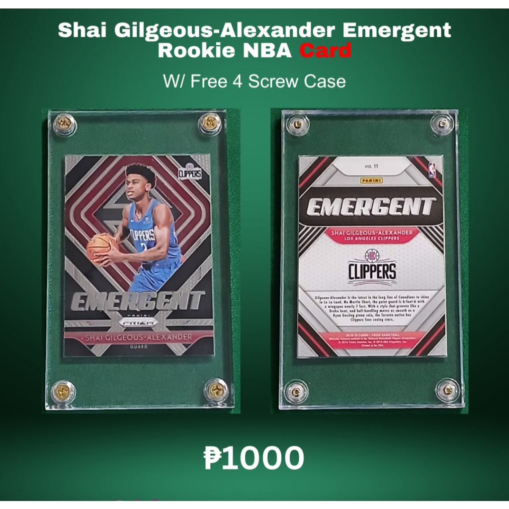 Shai Gilgeous-Alexander 2018 Rookie Emergent #11 - NBA Card with Free 4 ...