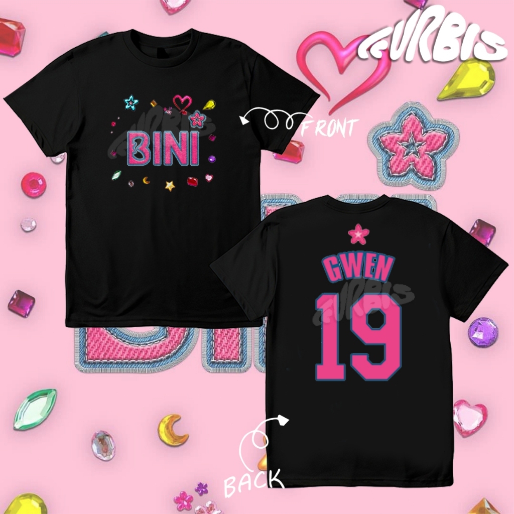 BINI JERSEY Shirt cotton oversized men's women's t-shirt（S-3XL）black ...