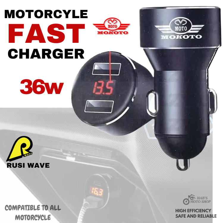 RUSI WAVE Mokoto Fast Charger 36w for Motorcycles, Cars, and Ebikes ...