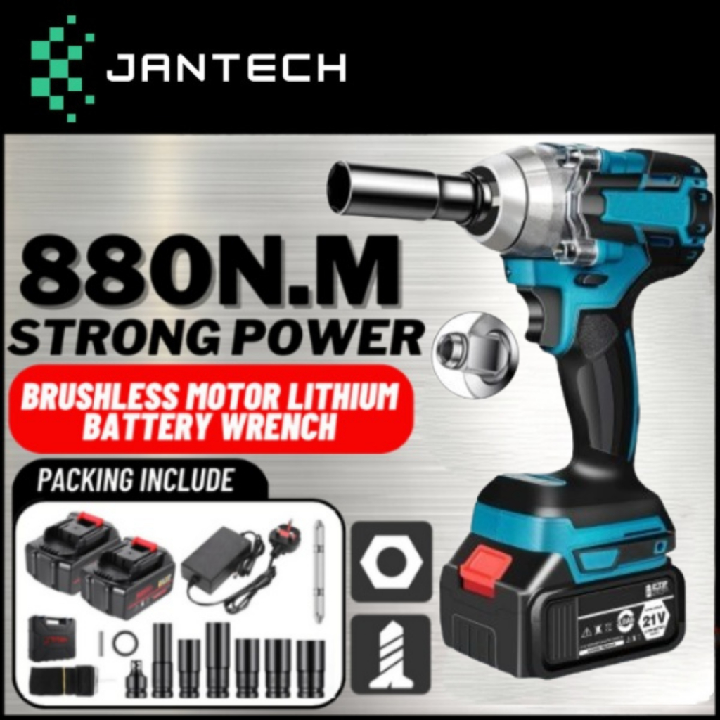 JANTECH 1599VF 3in1 impact wrench cordless 6 Size Cordless Electric Impact Wrench Screwdriver ...