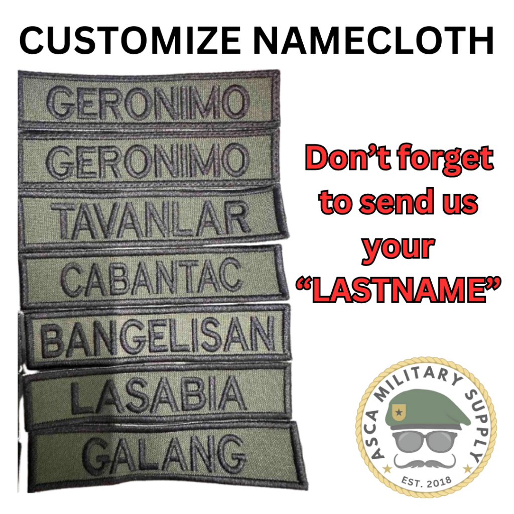 Customize Namecloth SET for BDU with velcro magic tape (SEND US YOUR ...