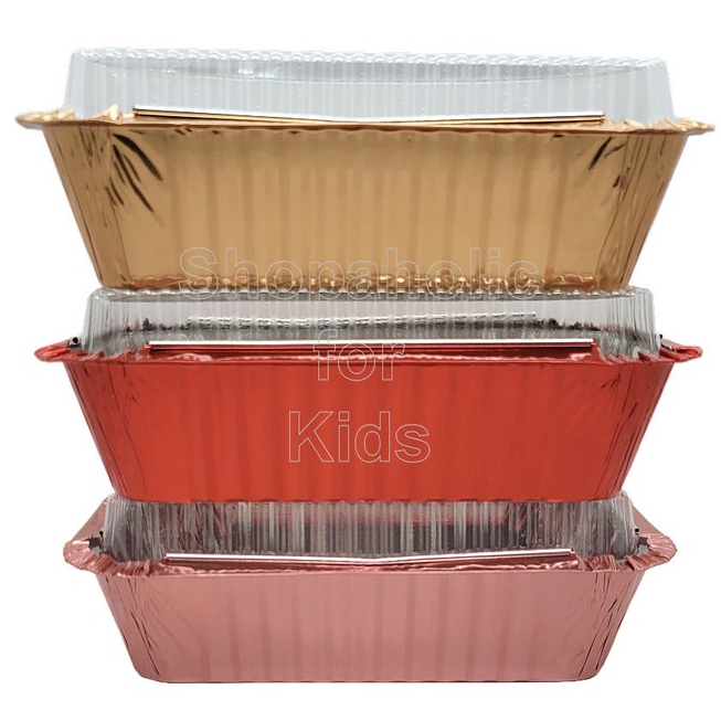 Delish Treats Aluminum Foil Pan / Loaf Tray with Lid (Pack of 10pcs ...