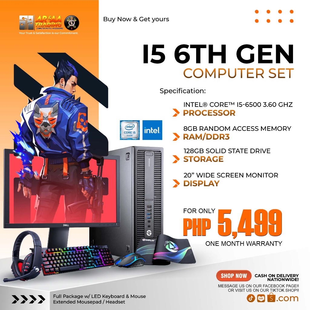 Computer Set Package Intel Core i5 6500 2.5ghz- 8gb 120GB SSD 20 wide ...