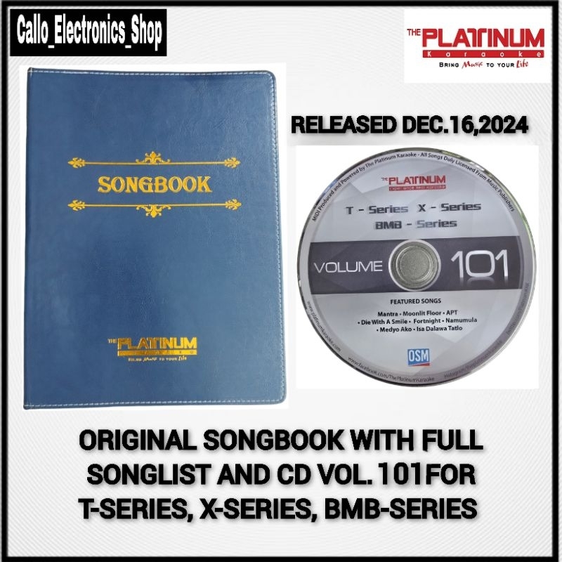 Platinum Songbook with Full Songlist and CD Volume 101 For T-series,BMB-SERIES, X-SERIES ...