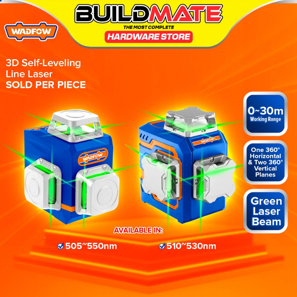 Buildmate x WADFOW 3D Green Beam Self-Leveling Line Laser Horizontal ...