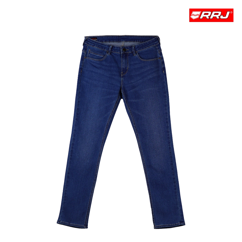 RRJ Ladies Basic Denim Pants Mid-Rise Slim Fitting Extreme with Details ...