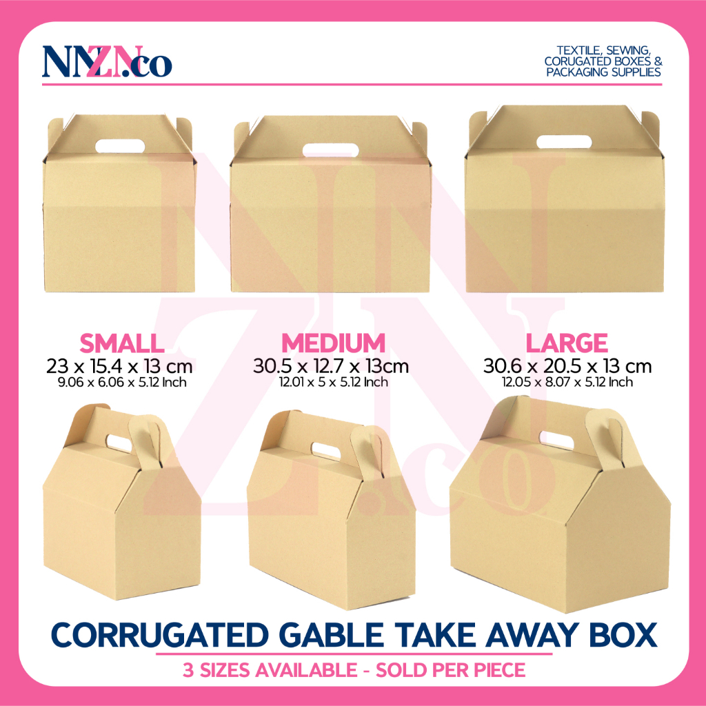 NNZN Corrugated Gable Box Take Away Box Take Out Box Lechon Box Donut ...