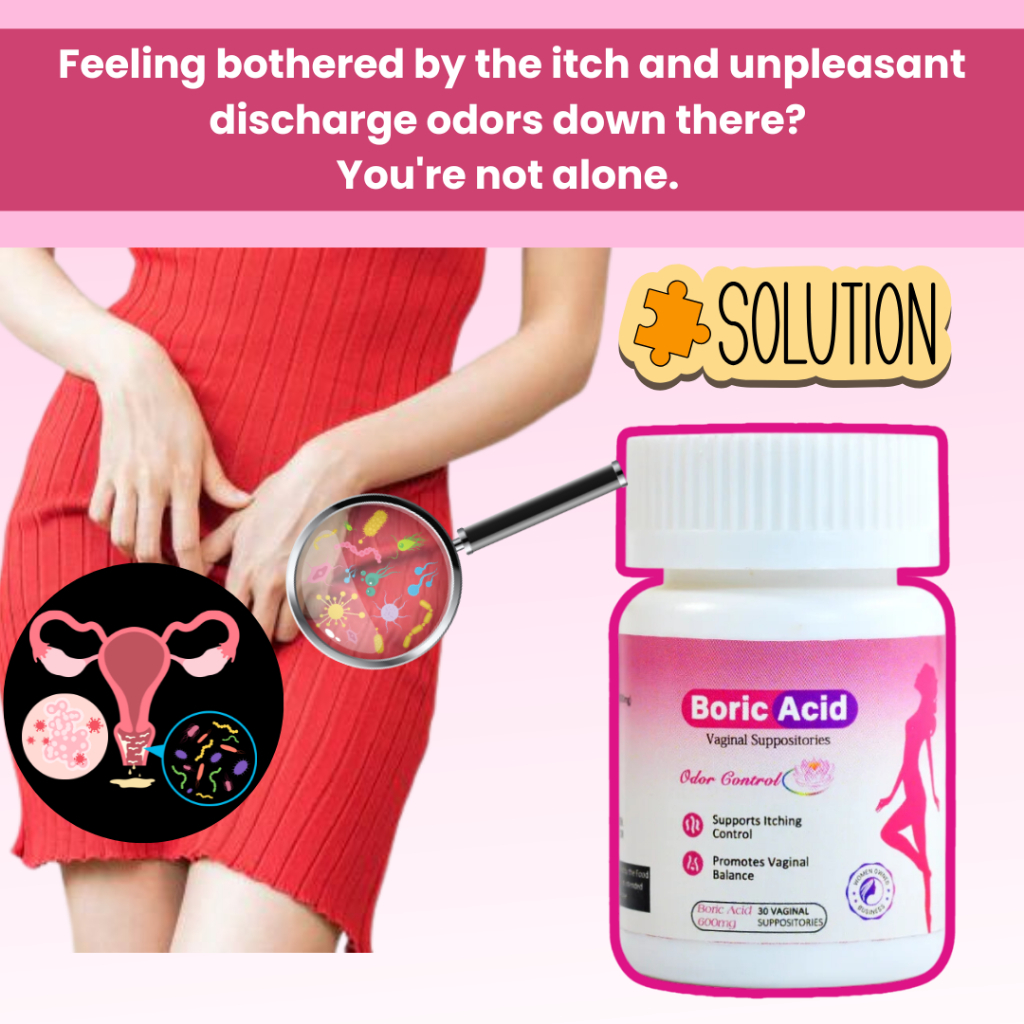 Boric Acid Vaginal Suppositories for Odor, Discharge & Itching Relief ...
