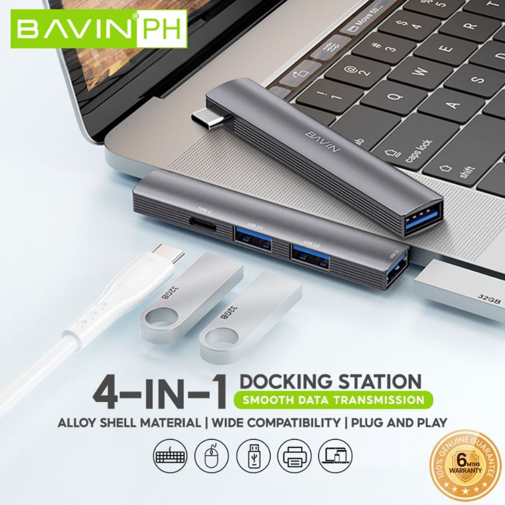 BAVIN HUB H17 / H22 Universal 4 in 1 Docking Station Adapter Seamless Device Connectivity ...