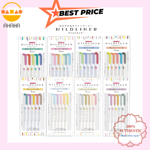 Zebra Mildliner Highlighters 5 Colors Set | Shopee Philippines