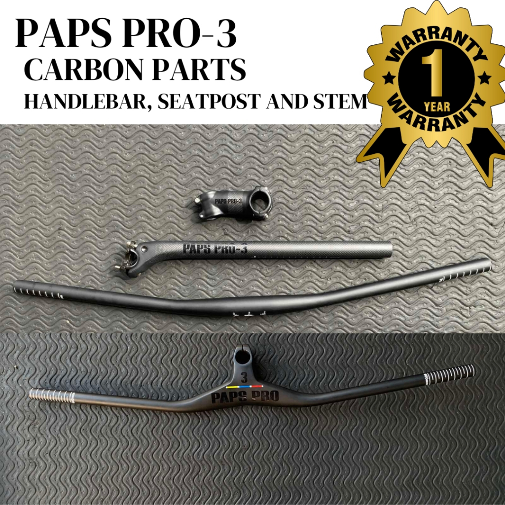 PAPS PRO-3 CARBON COCKPIT (HANDLEBAR , SEATPOST , STEM) FOR MOUNTAIN ...