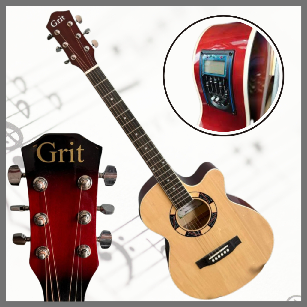 Grit Acoustic Guitar 5 Channel Pickup 38 Inches With Bag With Truss Rod ...