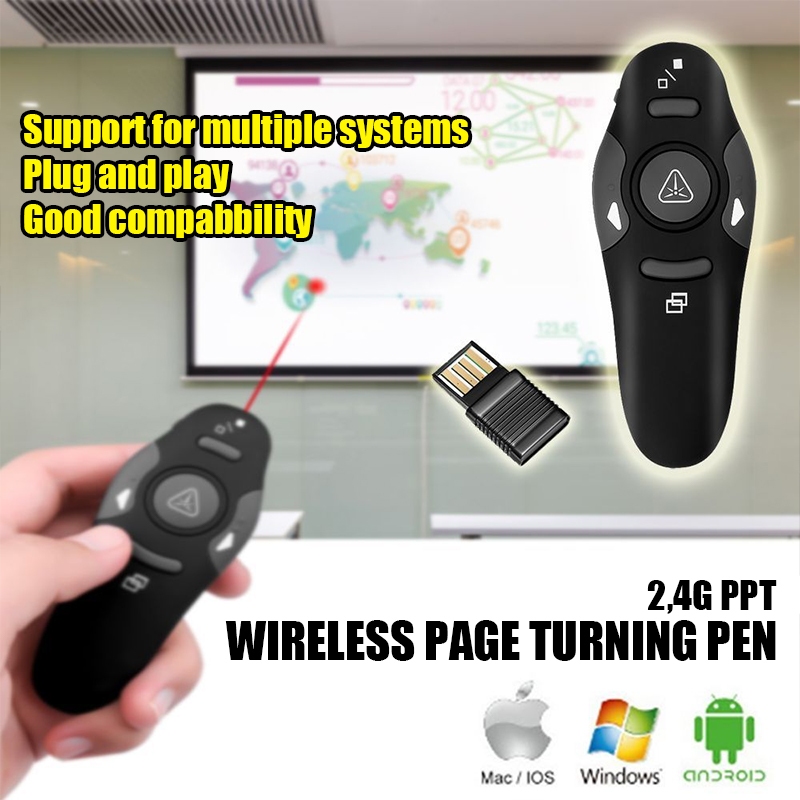 2.4GHz Wireless Presenter Remote Presentation Flip Pen Pointer Clicker ...