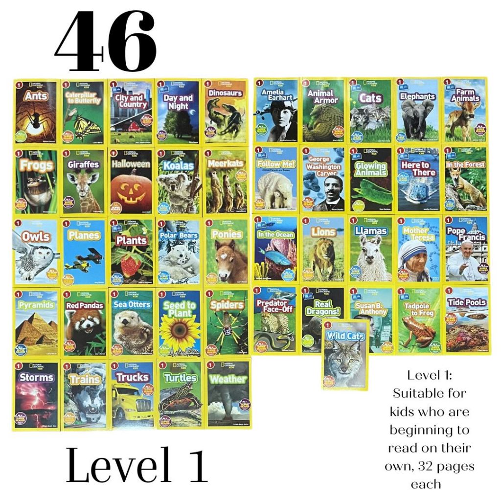 LEVEL 1: NATGEO National Geographic Books for Kids (46 pcs books) brand ...