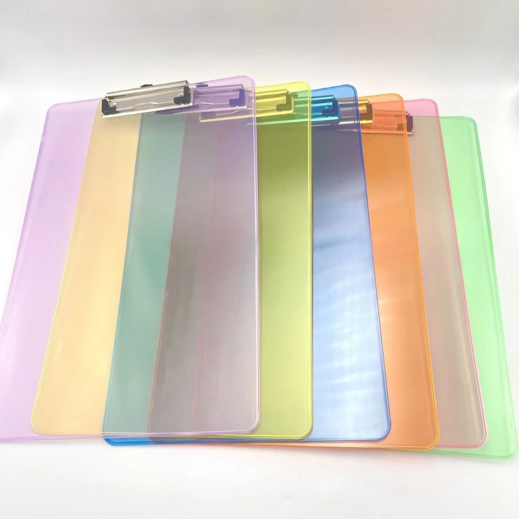 Transparent Clipboard Long Colorful File Folder Vertical Clip PP Clear ...