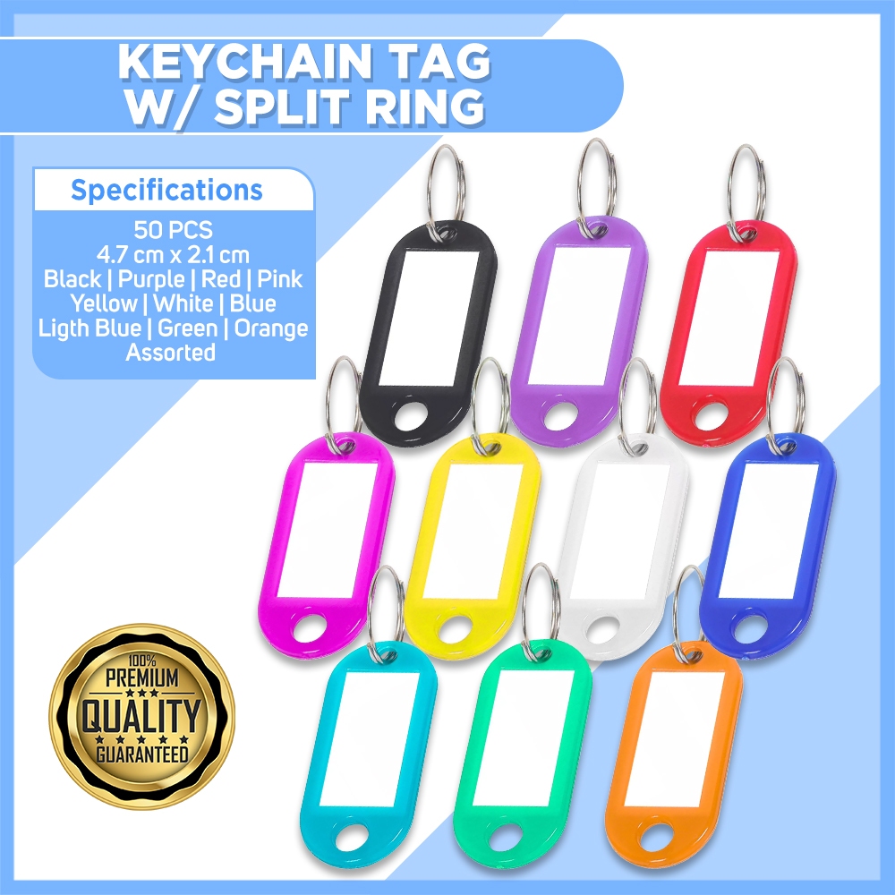 Plastic PP Key Tags with Split Ring - 50pcs | Shopee Philippines