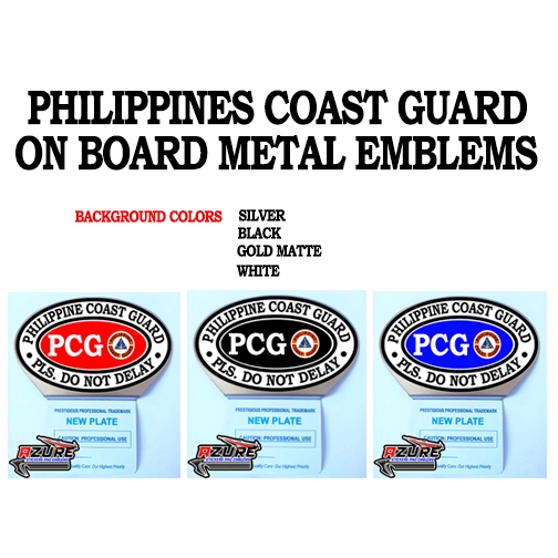 Philippine Coast Guard On Board Pls. Do Not Delay Metal Emblem Sticker ...