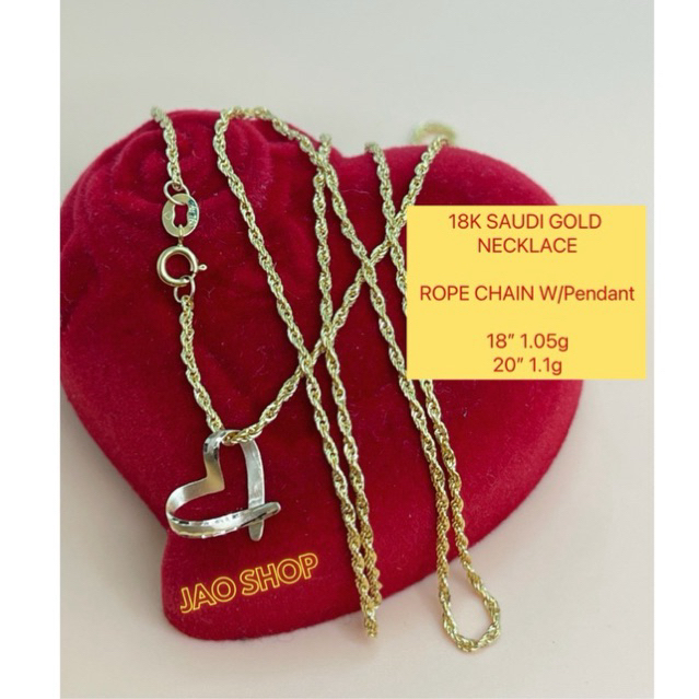 PAWNABLE 18k SAUDI GOLD NECKLACE chain w/ PENDANT | Shopee Philippines